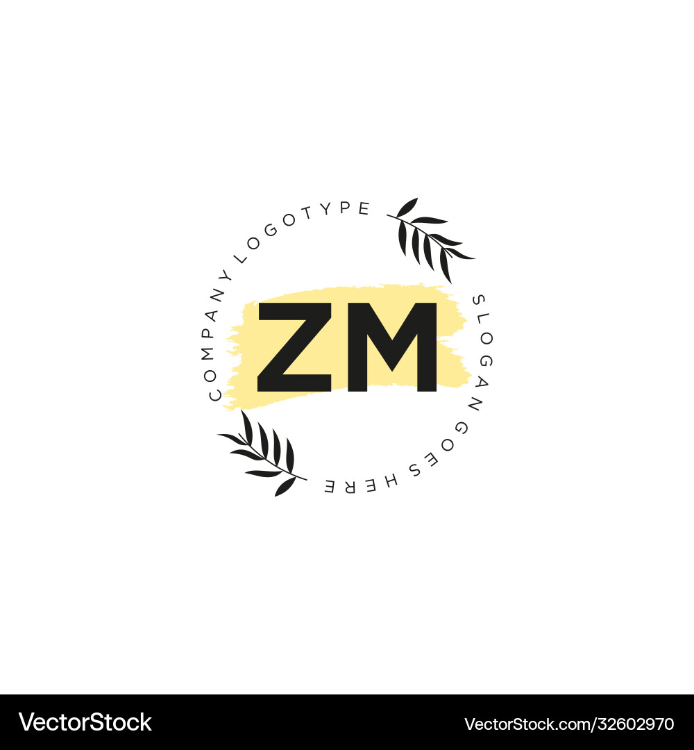 Zm letter logo icon design template elements Vector Image