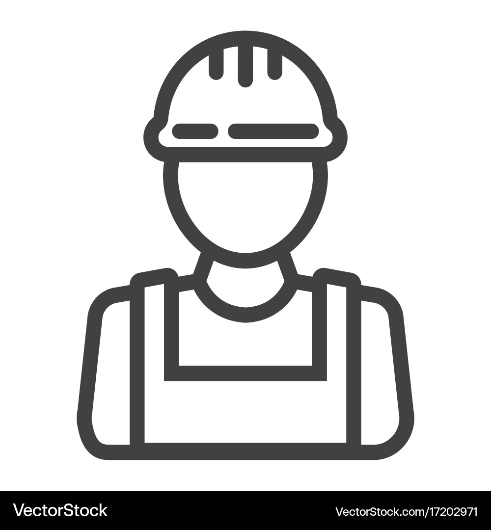 Builder line icon build and repair construction Vector Image