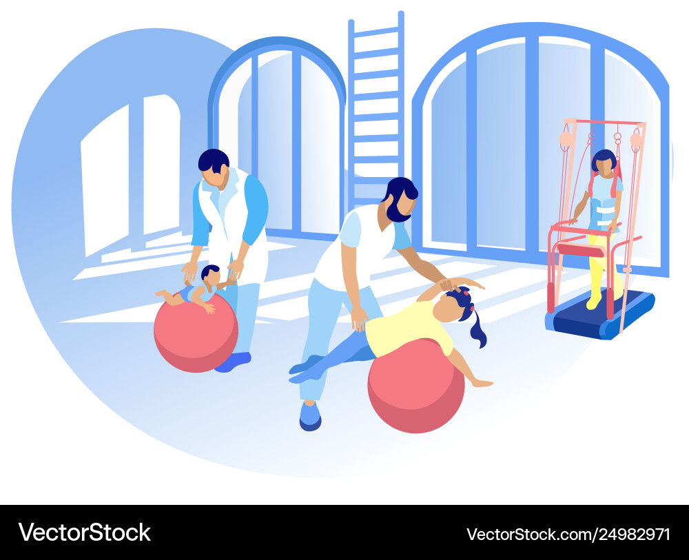 Children's Physical Therapy Cartoon Royalty Free Vector