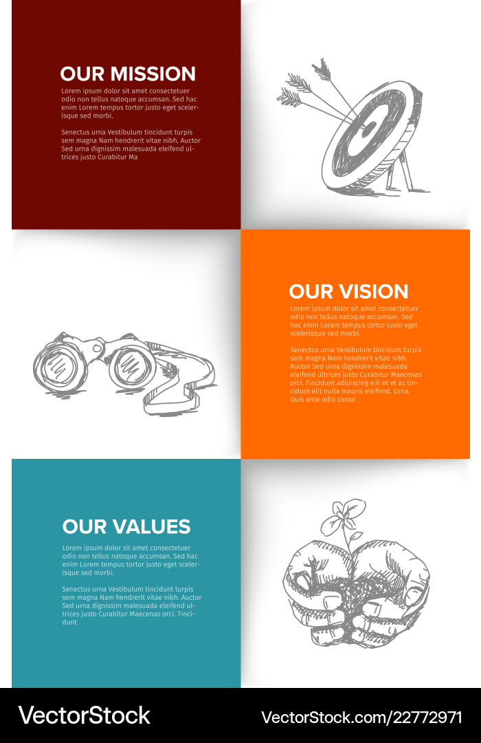 Company profile template with mission vision Vector Image
