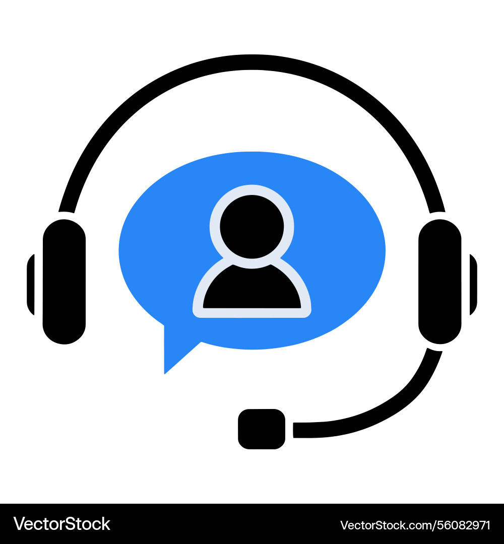Customer support helpdesk icon abstract headset Vector Image