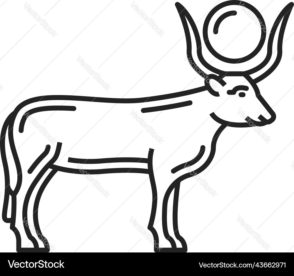 Egyptian god apis or hapis isolated outline icon Vector Image