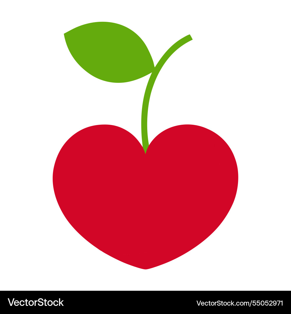 Heart shape cherry fruit valentine day Royalty Free Vector