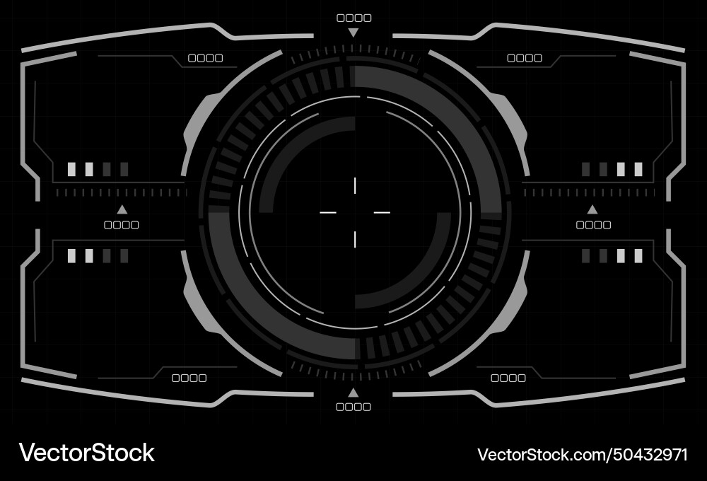 Hud sci-fi interface screen view white circular Vector Image