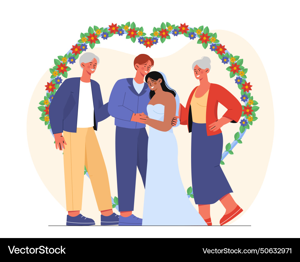 Newly married couple concept Royalty Free Vector Image