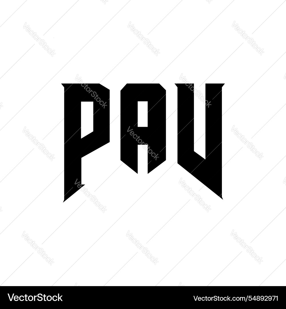 Pav letter logo design for technology company Vector Image