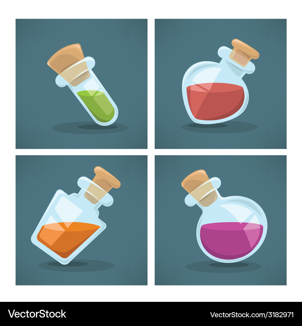 Potion bottles Royalty Free Vector Image - VectorStock