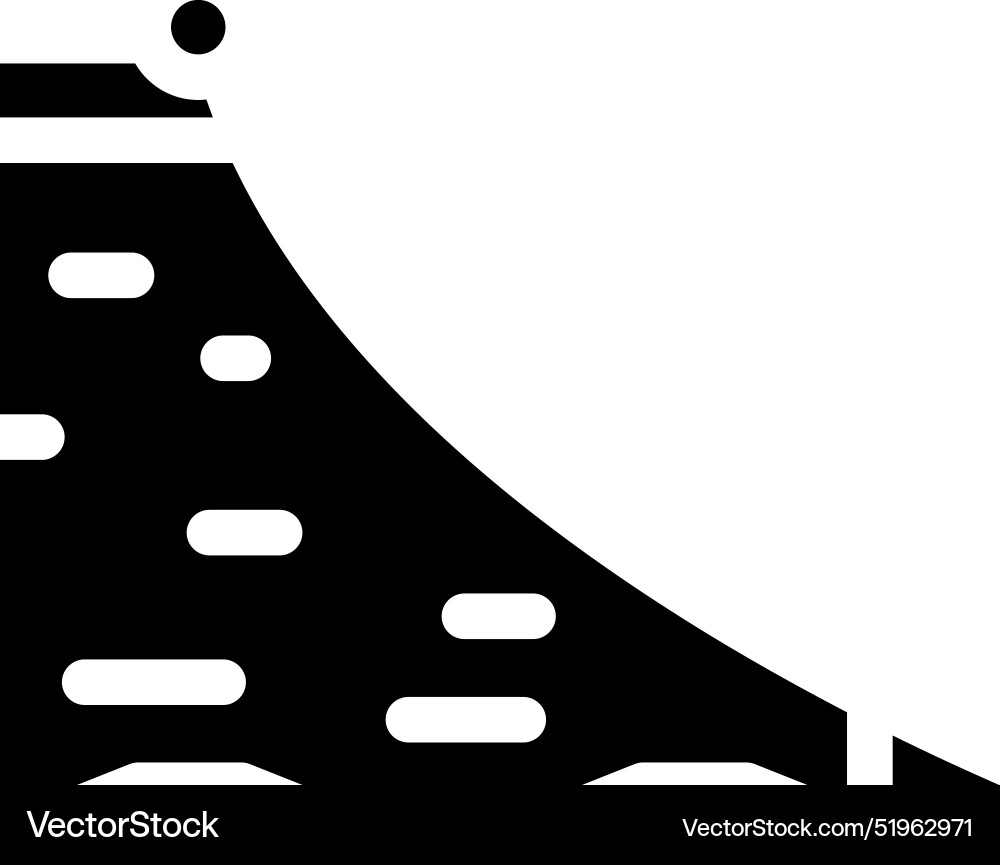 Ramp skateboard sport glyph icon Royalty Free Vector Image