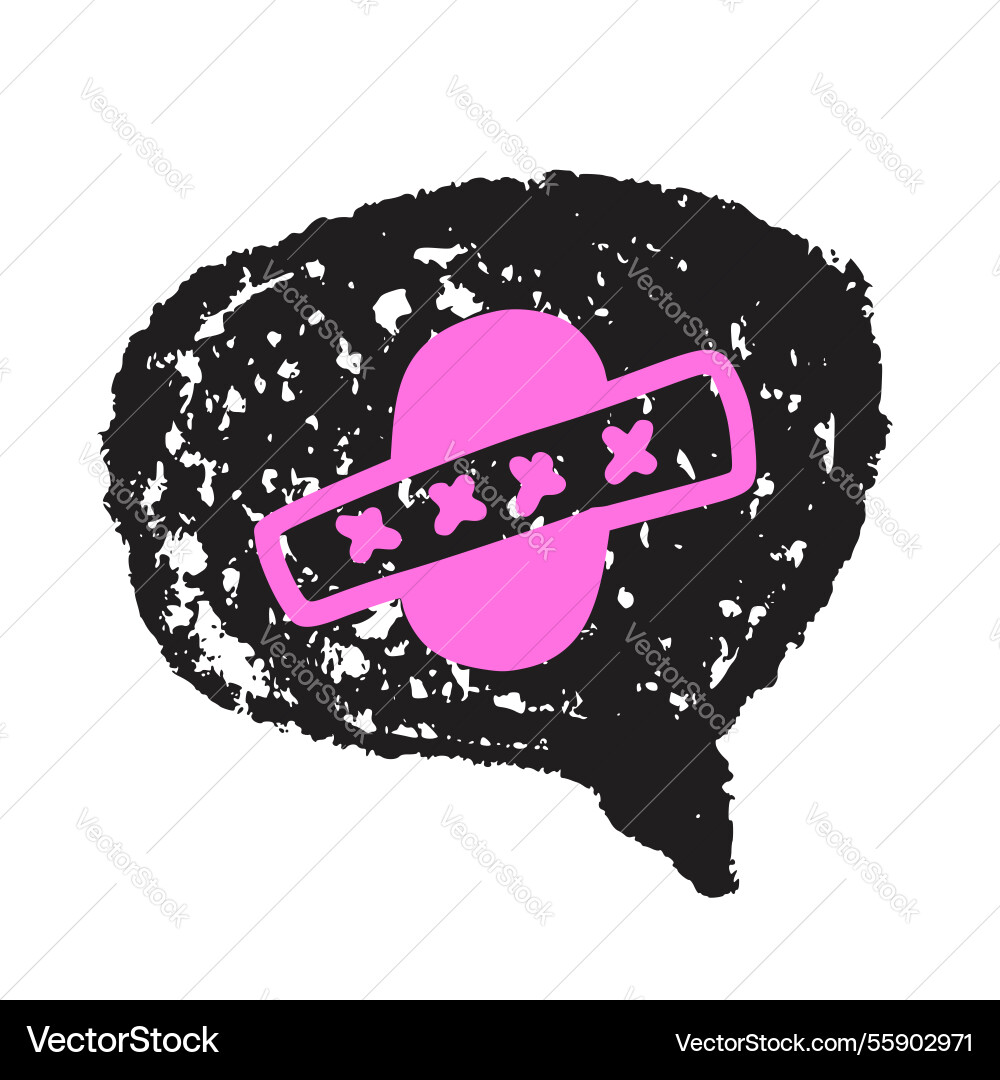 Speech bubble with swear words curse crayon Vector Image