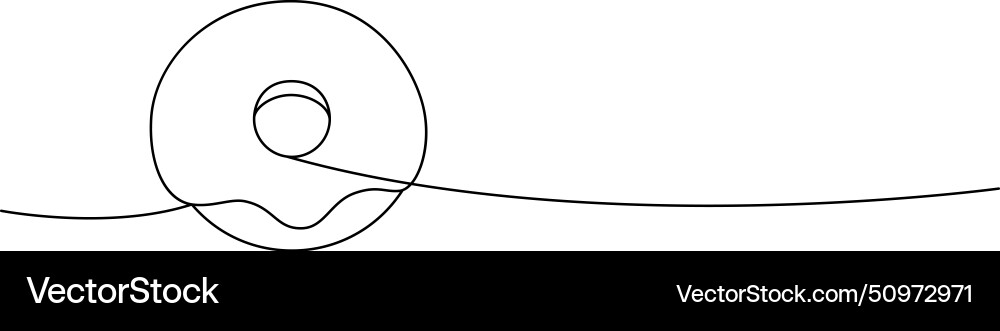 Sweet donut one line continuous drawing bakery Vector Image