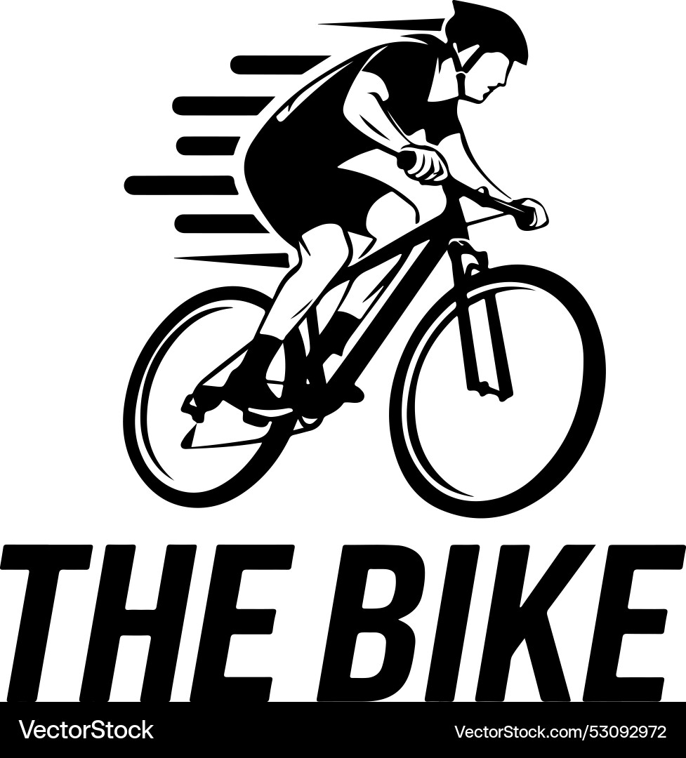 A stylized of cyclist riding Royalty Free Vector Image