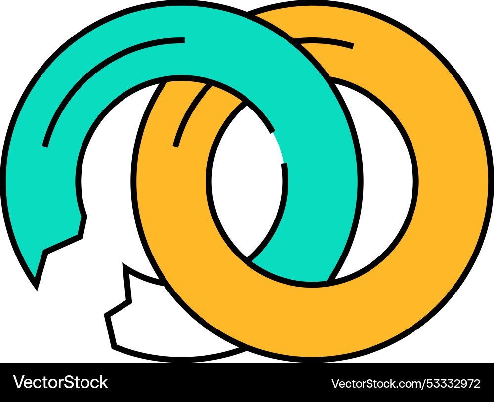 Broken ring icon color Royalty Free Vector Image
