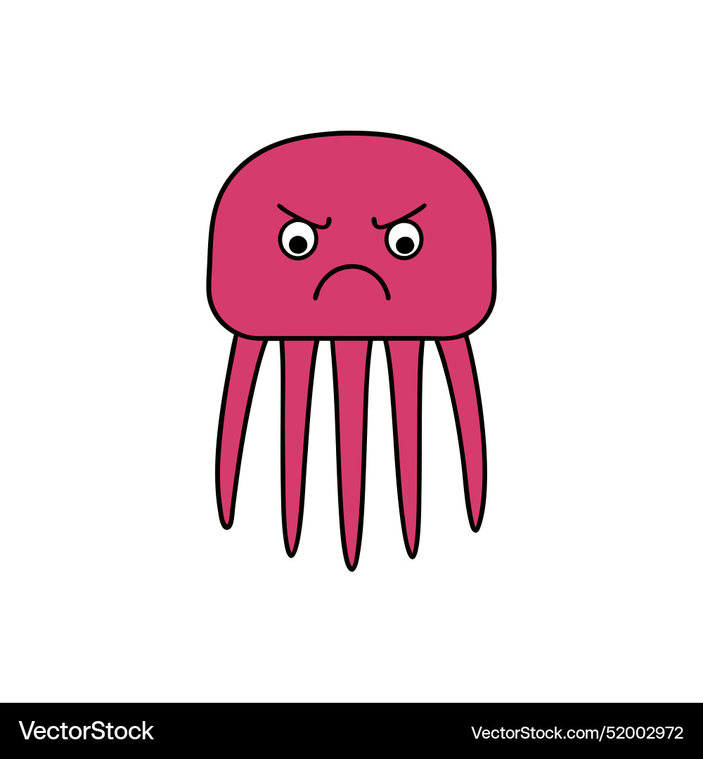 Comb jellyfish angry icon Royalty Free Vector Image