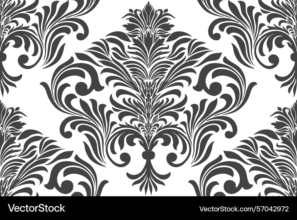 Damask pattern seamless wallpaper Royalty Free Vector Image