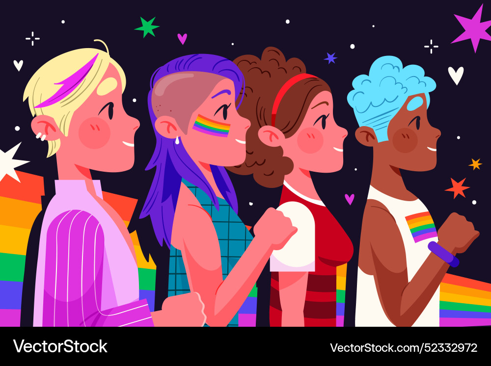 Flat background for pride month celebration Vector Image