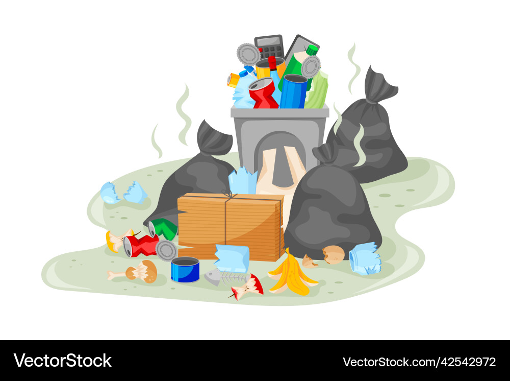 Garbage dump paper or plastic metal and glass Vector Image