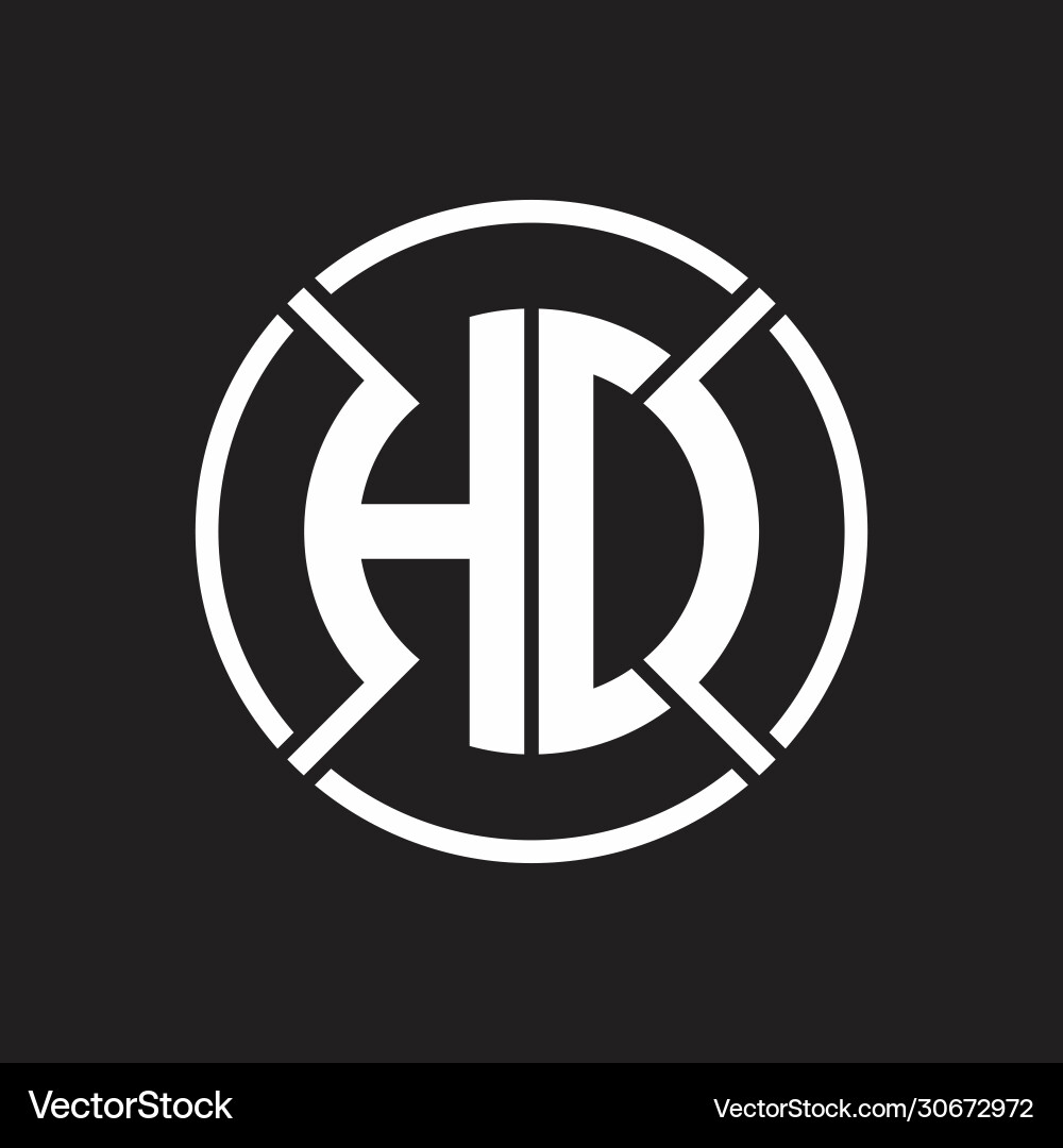 HD Logo Monogram - Circle Slash Royalty Free Vector Image