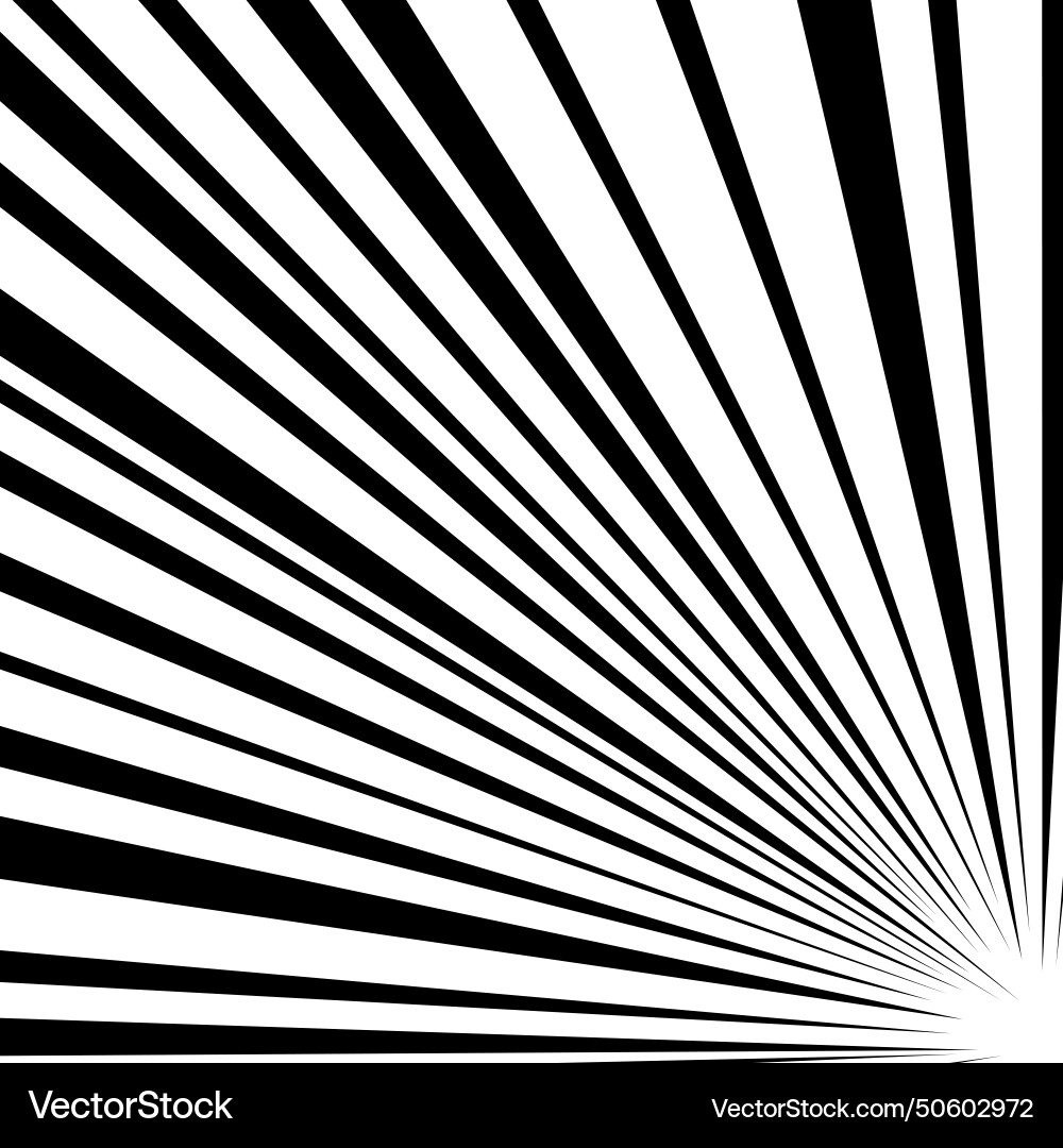 Hypnotic black and white rays Royalty Free Vector Image