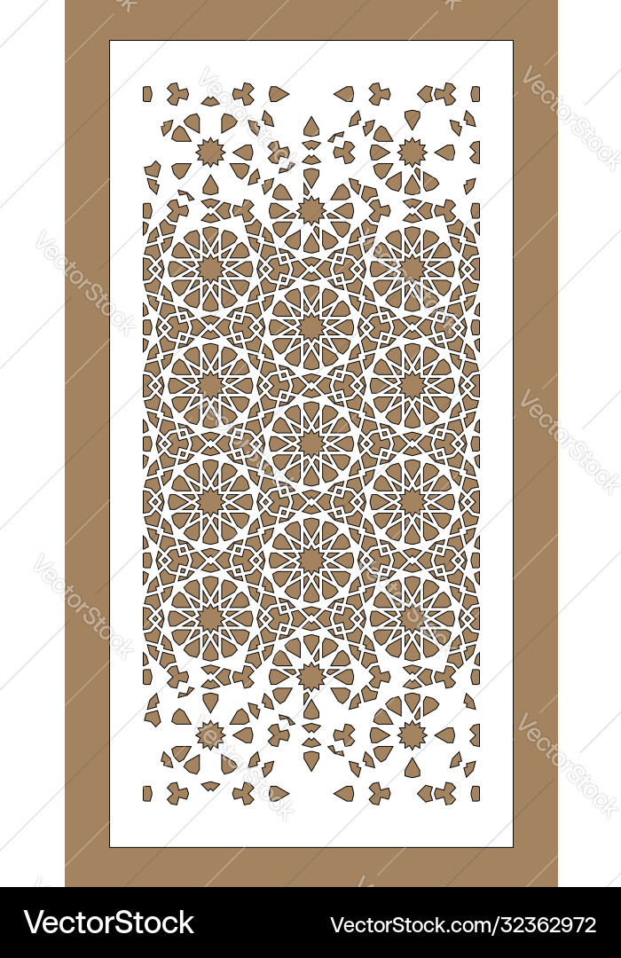 Laser cutting arabesque decorative panel Vector Image
