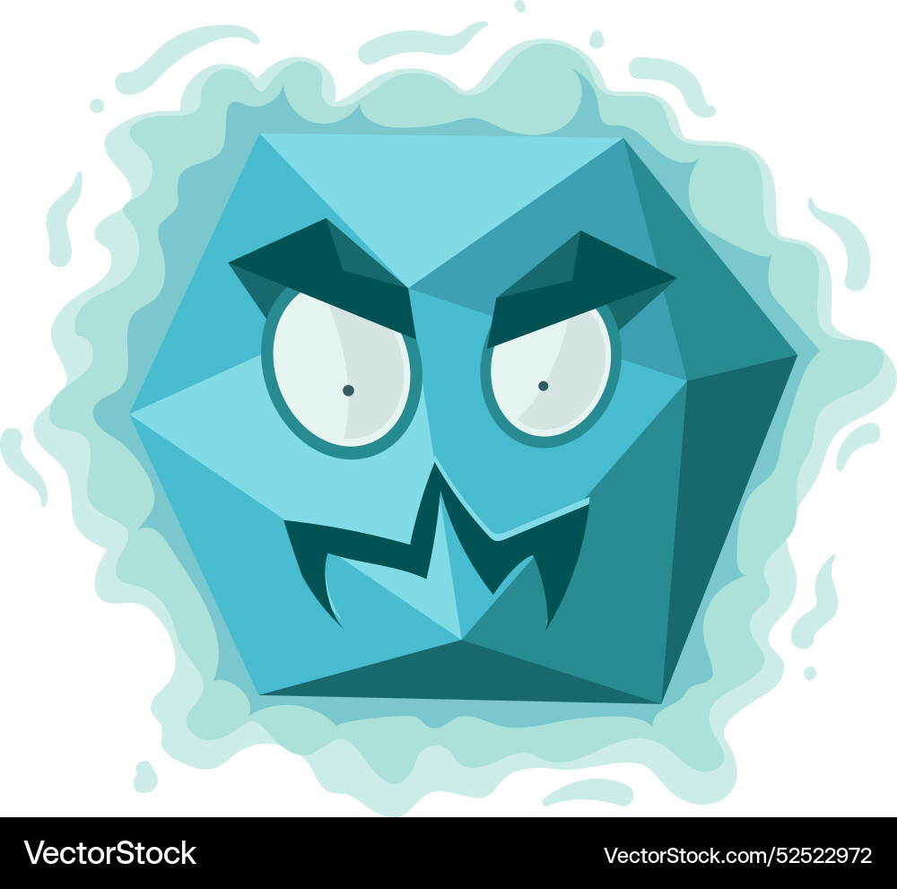 Polygonal monster face cartoon evil creature head Vector Image