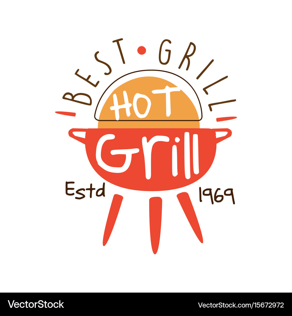 Retro Grill Logo - Estd 1969 Royalty Free Vector Image