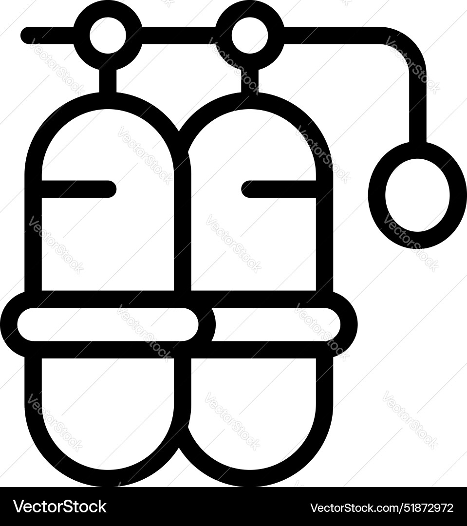 Scuba oxygen tank icon for diving and underwater Vector Image