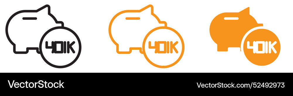 401k retirement savings icon for financial Vector Image