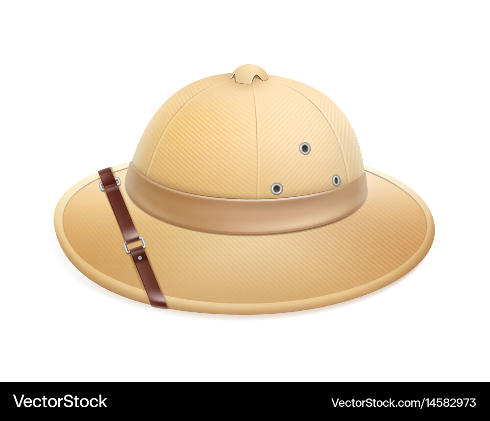 Beige safari hat Royalty Free Vector Image - VectorStock