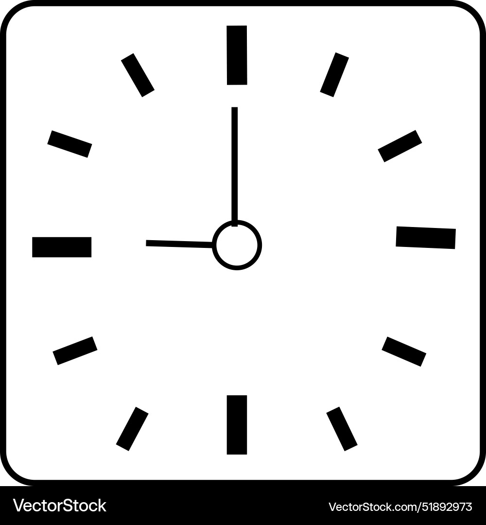 Clock time outline icon Royalty Free Vector Image