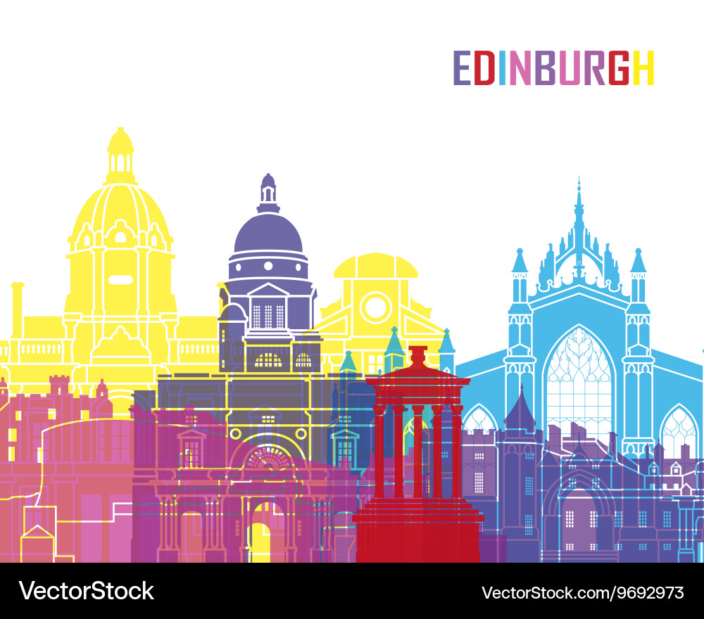 Edinburgh skyline pop Royalty Free Vector Image