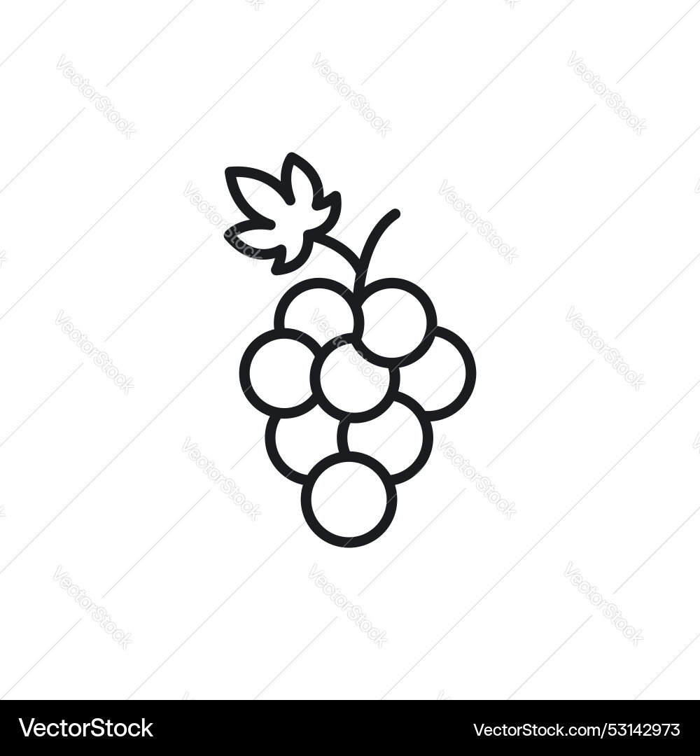 Grapes icon symbol on white background Royalty Free Vector