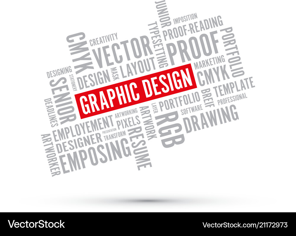 Graphic design word background Royalty Free Vector Image