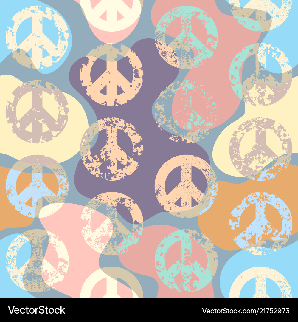 Peace signs pattern Royalty Free Vector Image - VectorStock