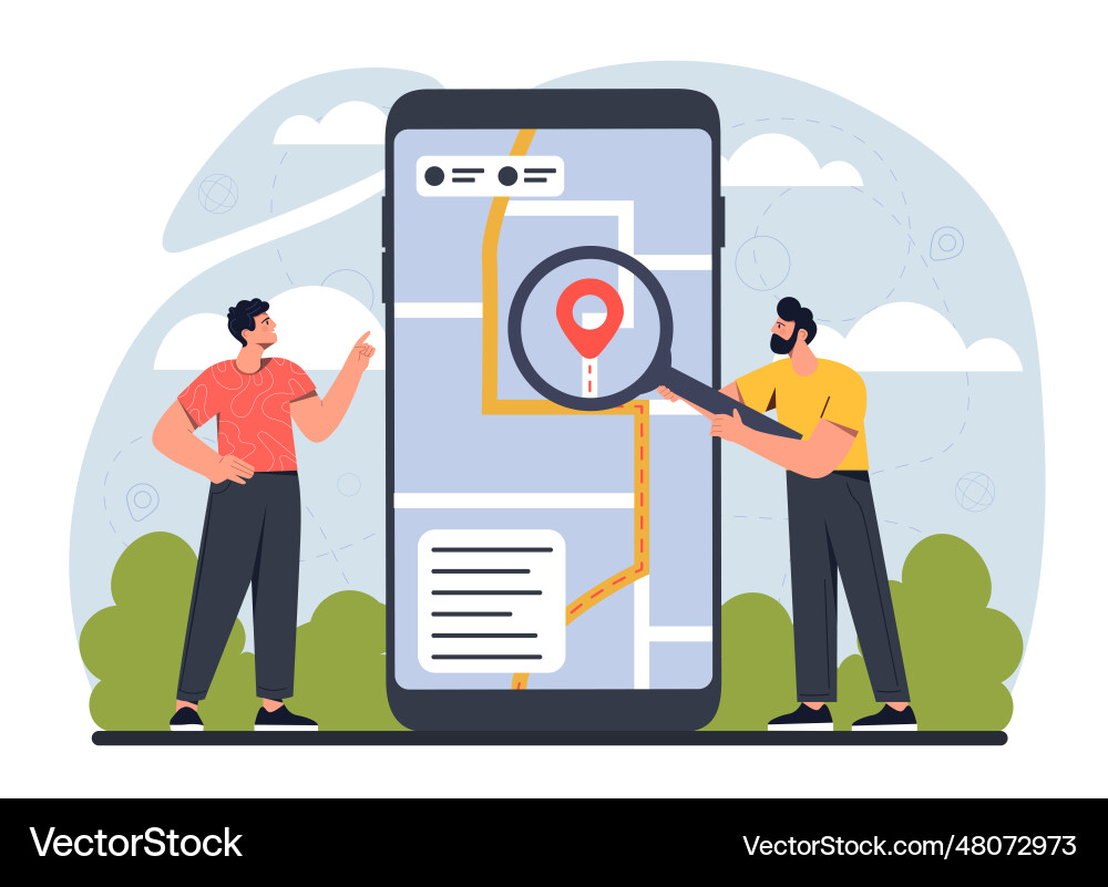 People with geolocation concept Royalty Free Vector Image