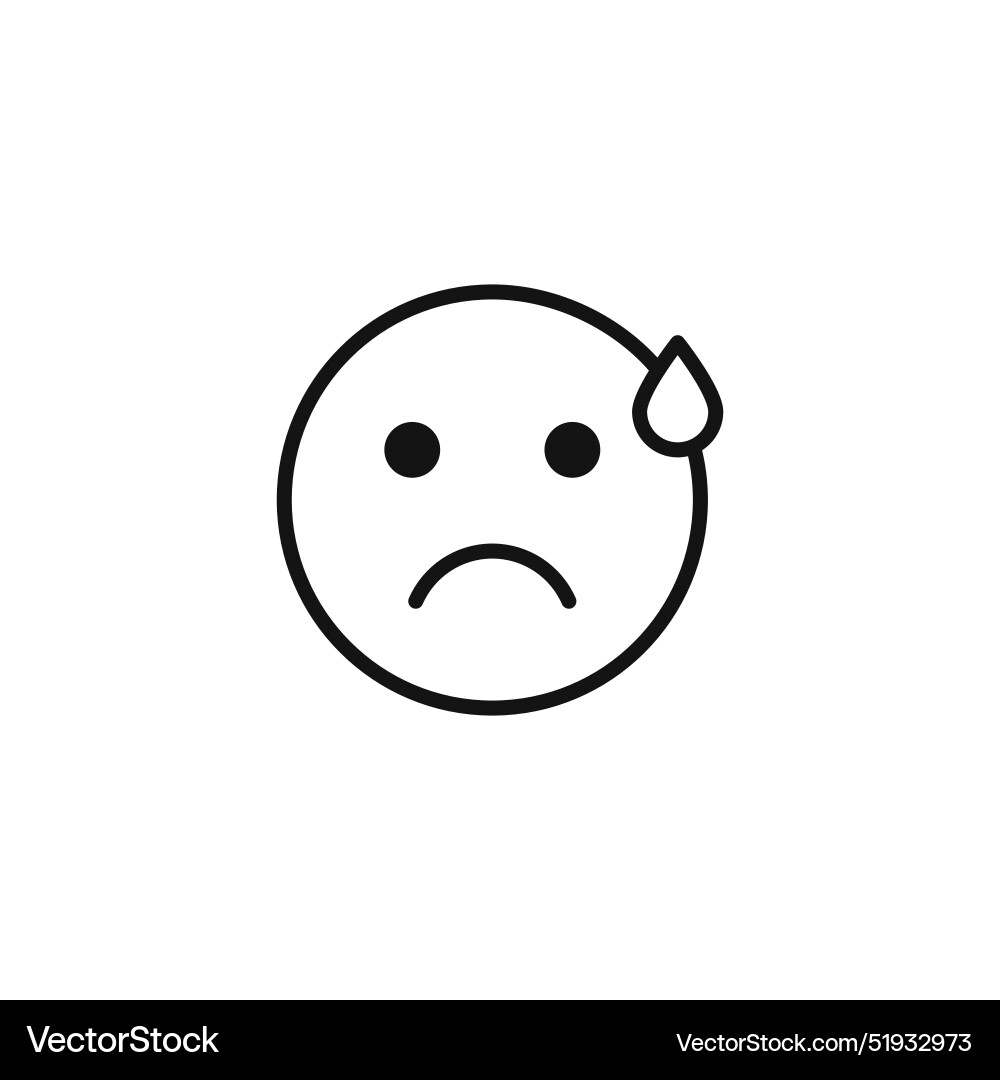 Sad face emoji icon perfect for emotional Vector Image