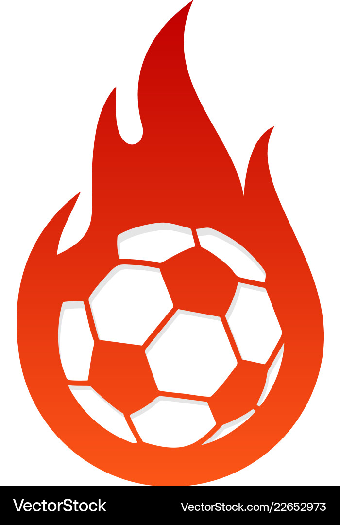 Soccer fire logo icon design Royalty Free Vector Image