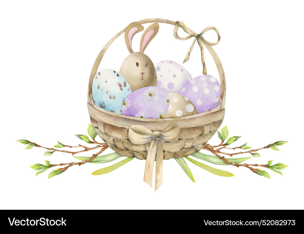 Watercolor hand drawn easter celebration clipart Vector Image