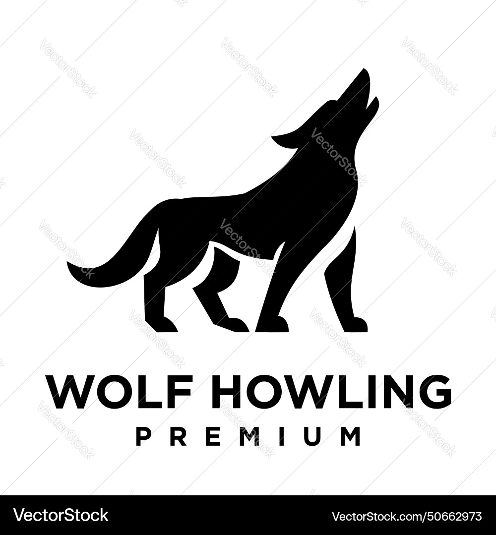 Wolf howling logo icon design Royalty Free Vector Image