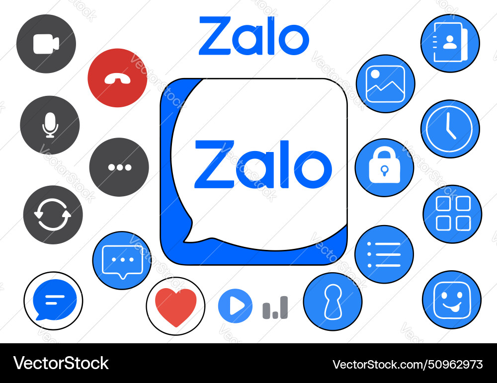Zalo social networks color Royalty Free Vector Image