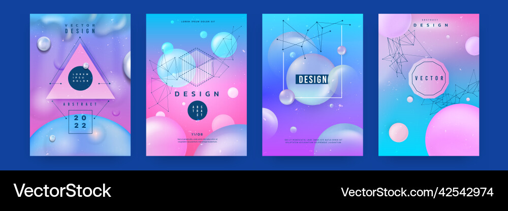 Abstract modern posters memphis 3d shapes Vector Image