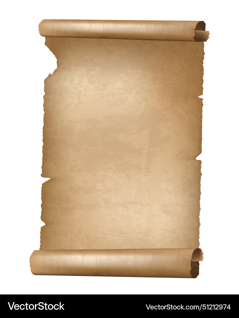 Ancient paper leaf on white background realistic Vector Image