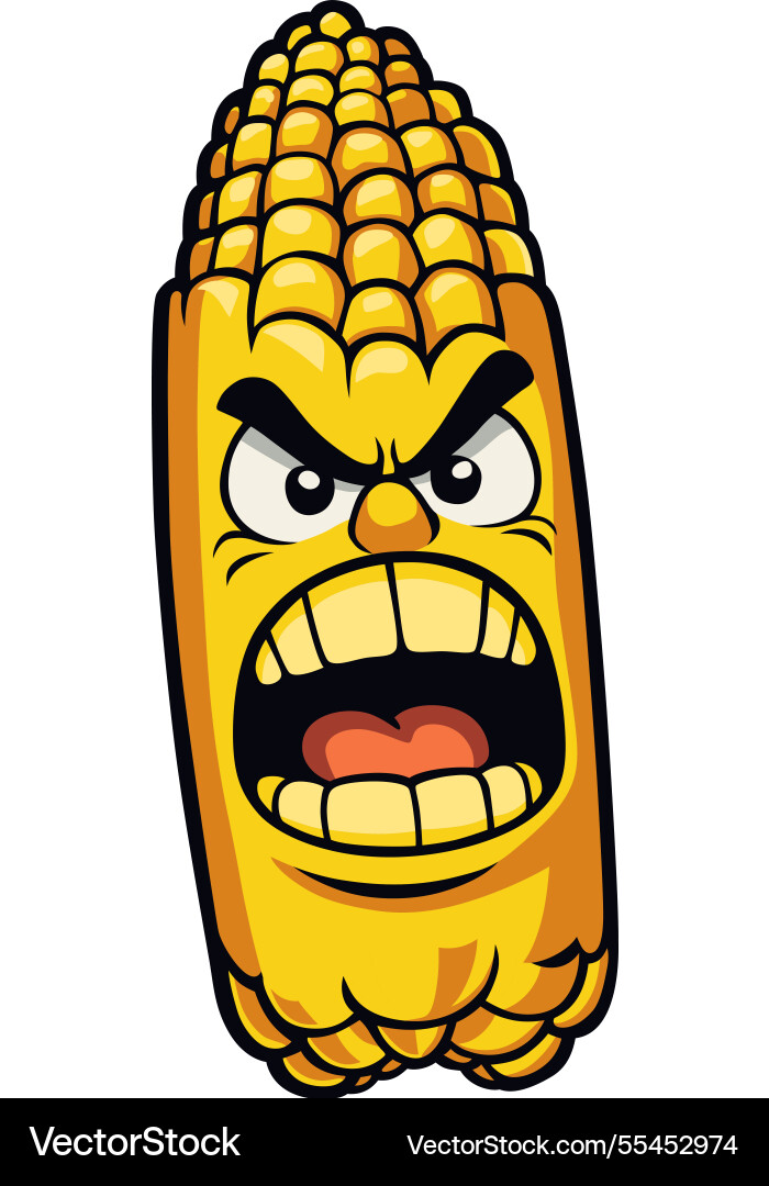 Angry corn Royalty Free Vector Image - VectorStock