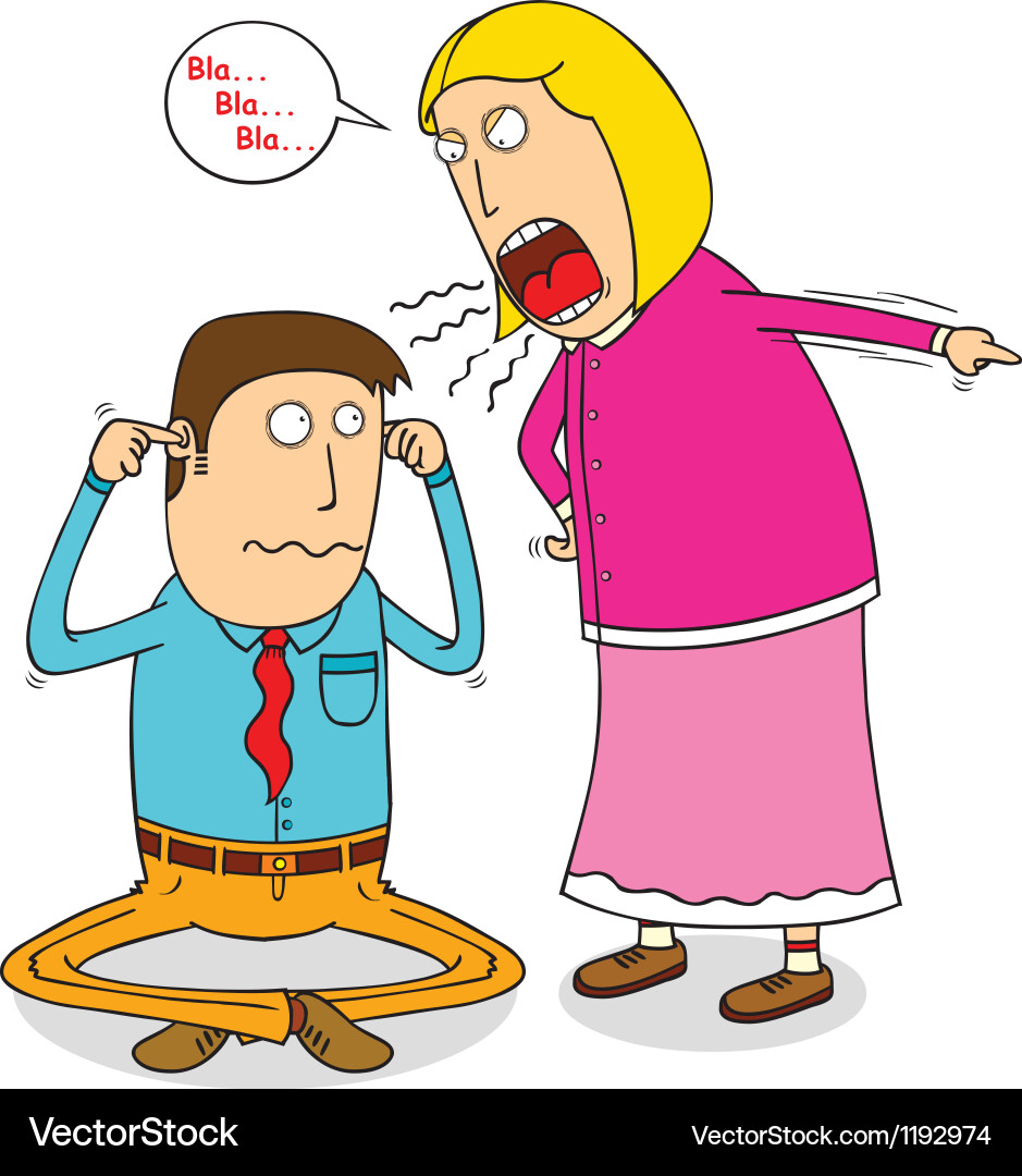 Angry wife Royalty Free Vector Image - VectorStock