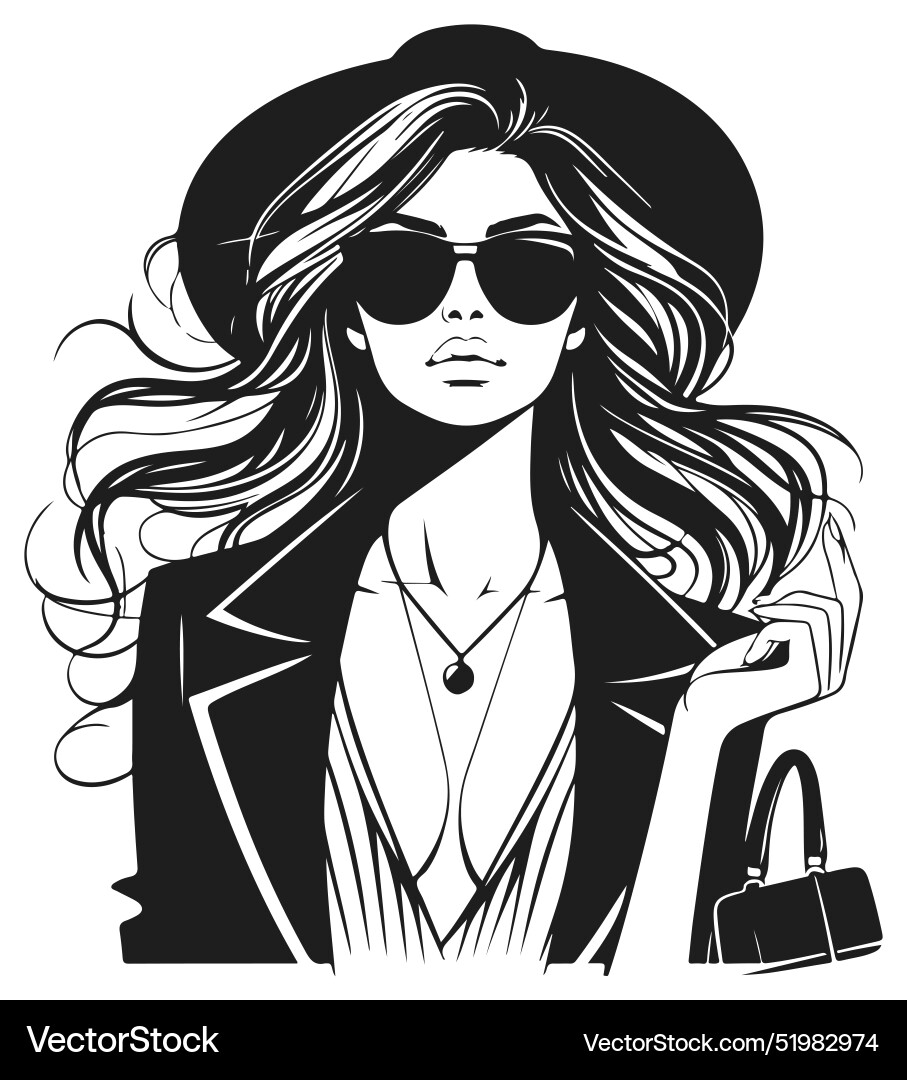 Beautiful mordan girls silhouette design Vector Image