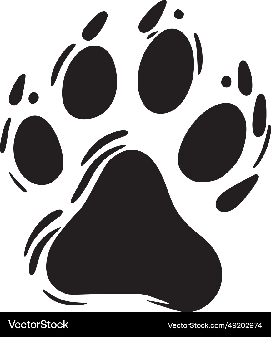 Dog paws - black and white Royalty Free Vector Image