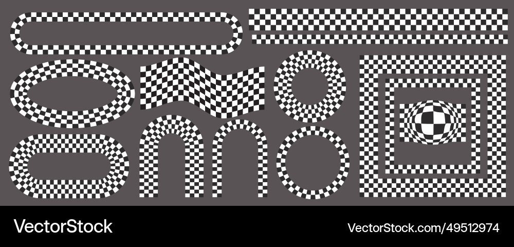 Geometric Checkerboard Frames Royalty Free Vector Image