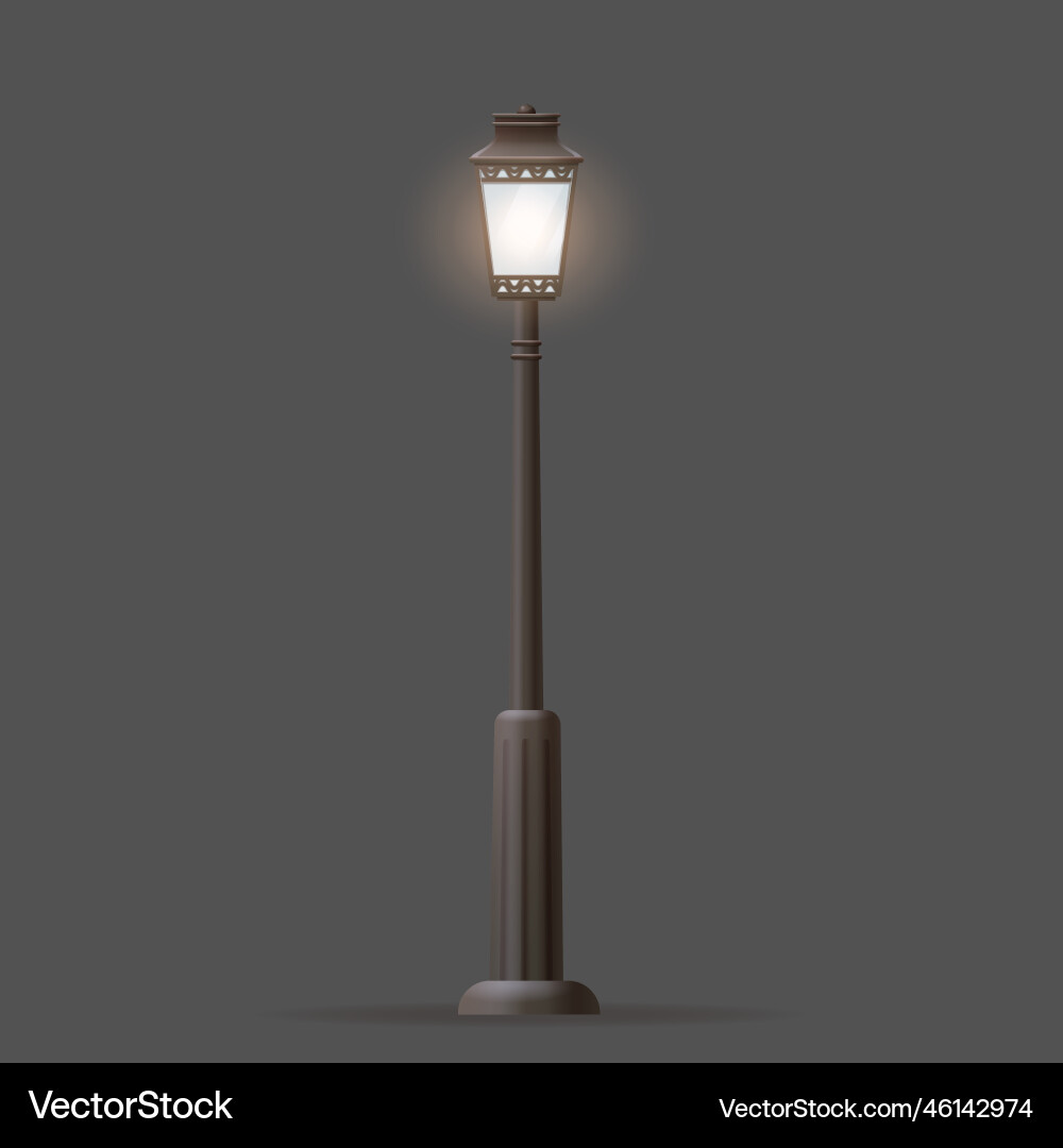 Isolated night lantern with pillar lamp Royalty Free Vector