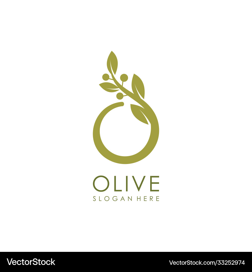 Olive logo design premium Royalty Free Vector Image