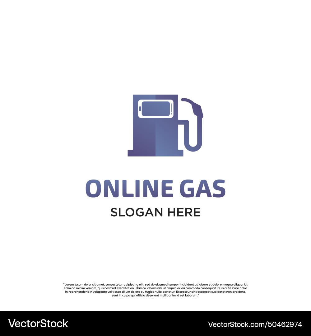 Online gasoline logo design modern gradient phone Vector Image