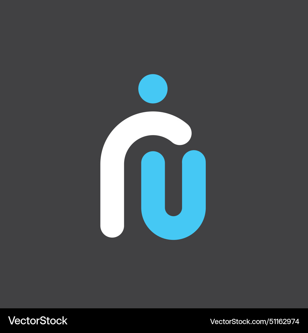 Ru letter people concept icon design template Vector Image